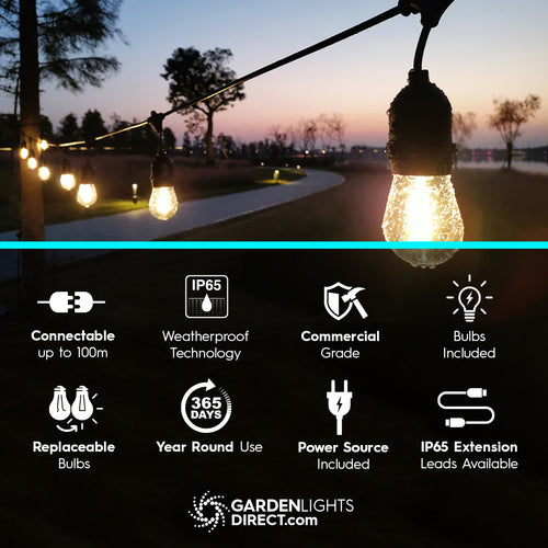 Festoon Lights 5 Metre to 100 Metres Connectable Festoon Heavy Duty ...